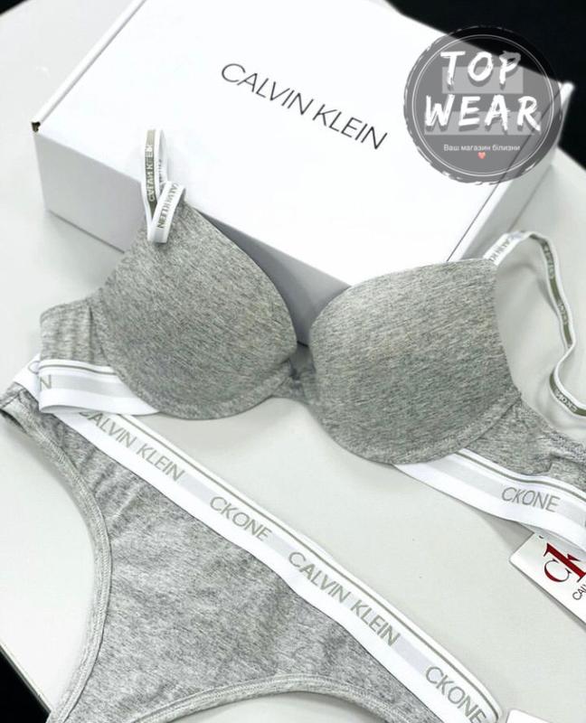 Shawl CALVIN KLEIN set modern cotton grey calvin klein 849 175442742