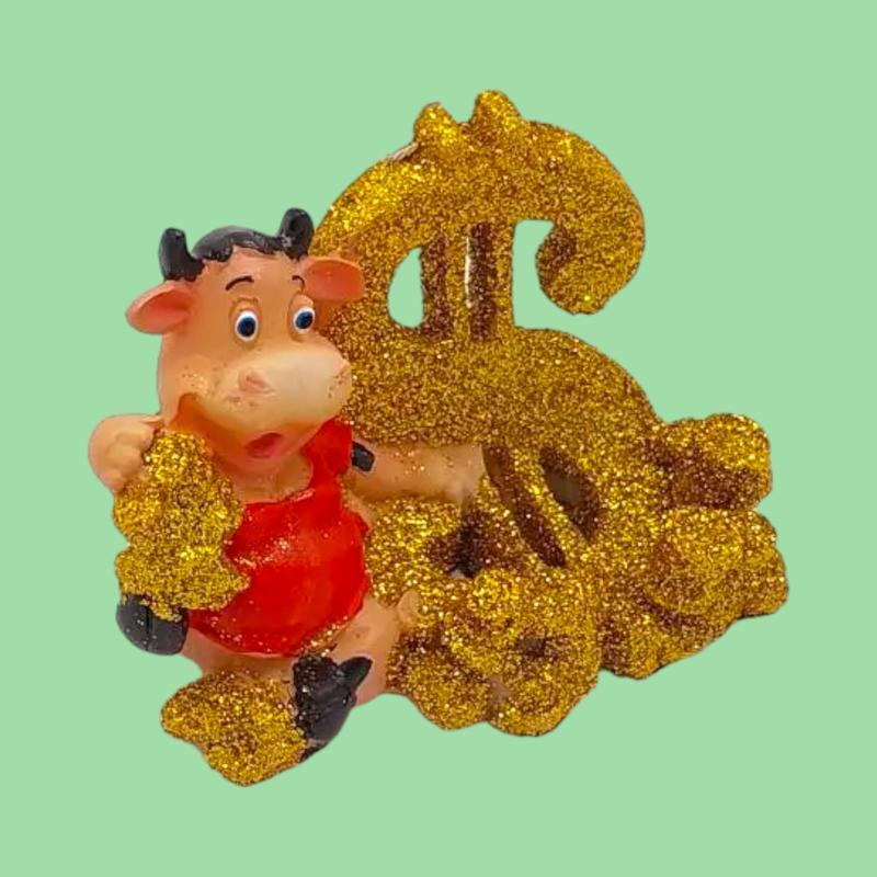 Статуетка фігурка новорічна символ року бик декоративна 9 6 Cm H 6 5 Cm