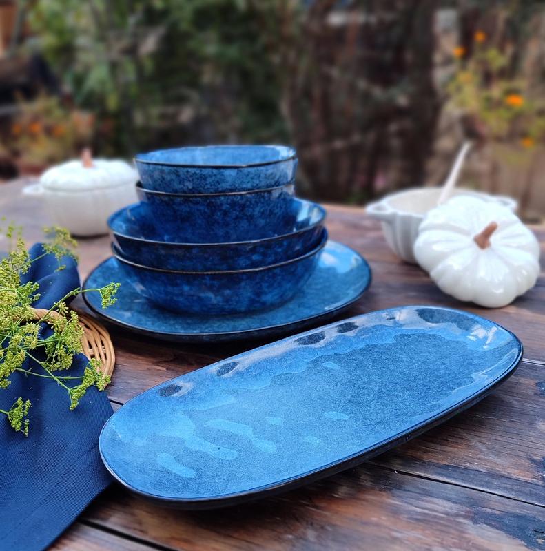 Тарелки керамические тарелки синие — цена 180 грн в каталоге Тарелки