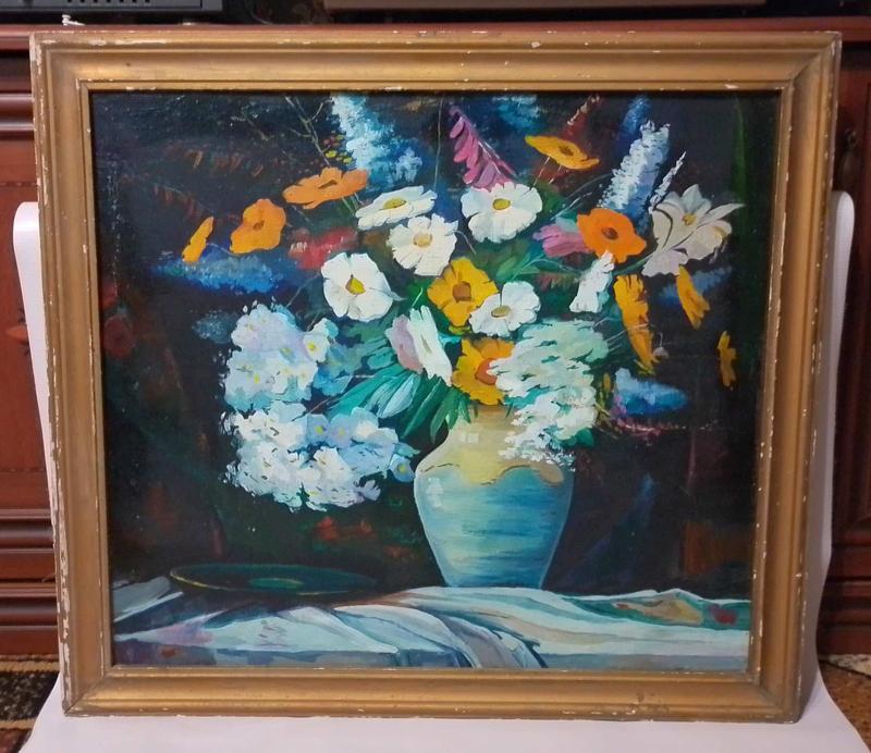 Натюрморт ваза с цветами 70 80ти гг — цена 1200 грн в каталоге Картины Купить товары для