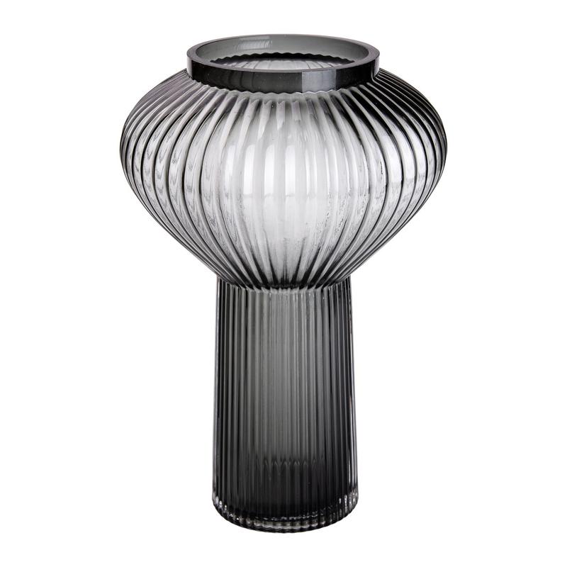 Стеклянная ваза в форме вазы 30 см серая L02392 — цена 1449 грн в каталоге Вазы Купить