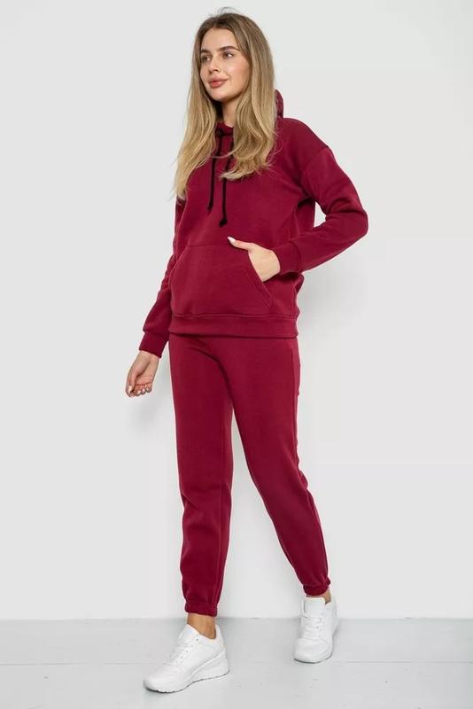 Бордовый спортивный костюм на флисе, бордовий спортивний костюм — ціна ...