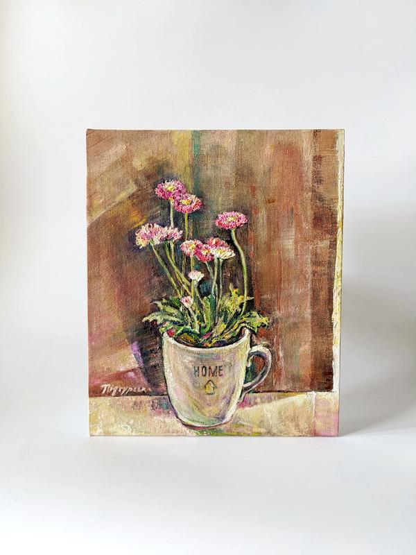 дома картина масло полотно на картене — цена 1500 грн в каталоге