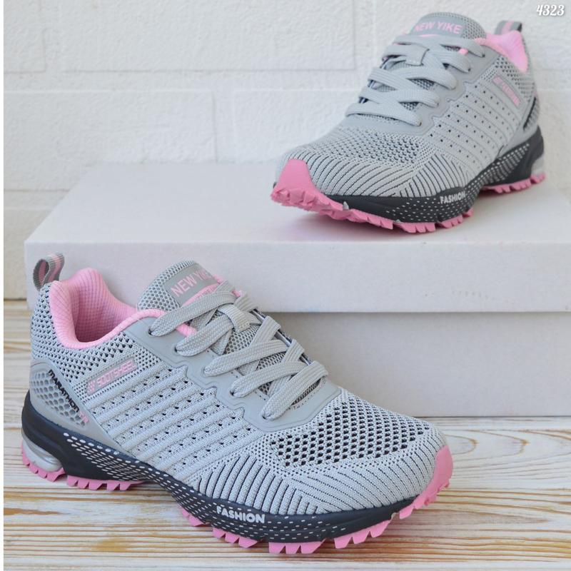 New yike ( adidas marathon) сірі з рожевим кросівки кеди жіночі ...