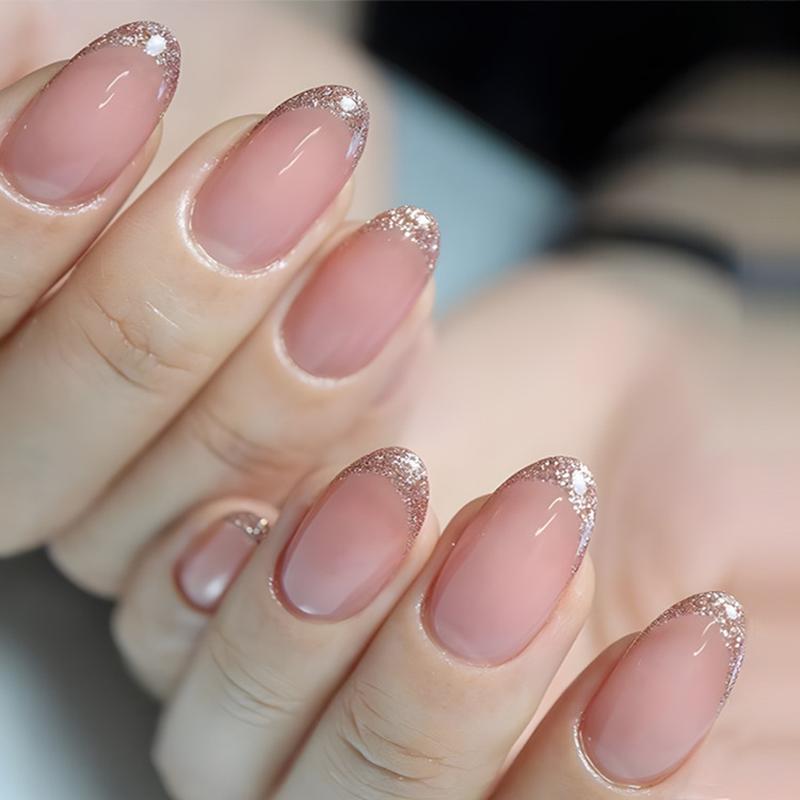 Накладные ногти 24 шт для маникюра 24 клеевых стика для типс овал