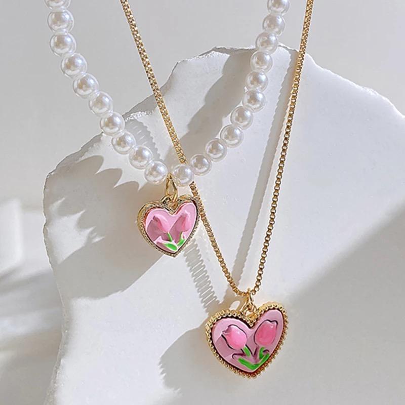 Набір прикраса з квітками тюльпани — ціна 160 грн у каталозі Кольє і намиста Купити аксесуари за