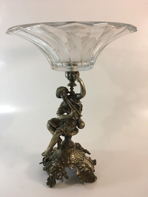 Антикварна бронзова порцелянова статуетка цукерниця ваза старовинна фігурка антикваріат вінтаж