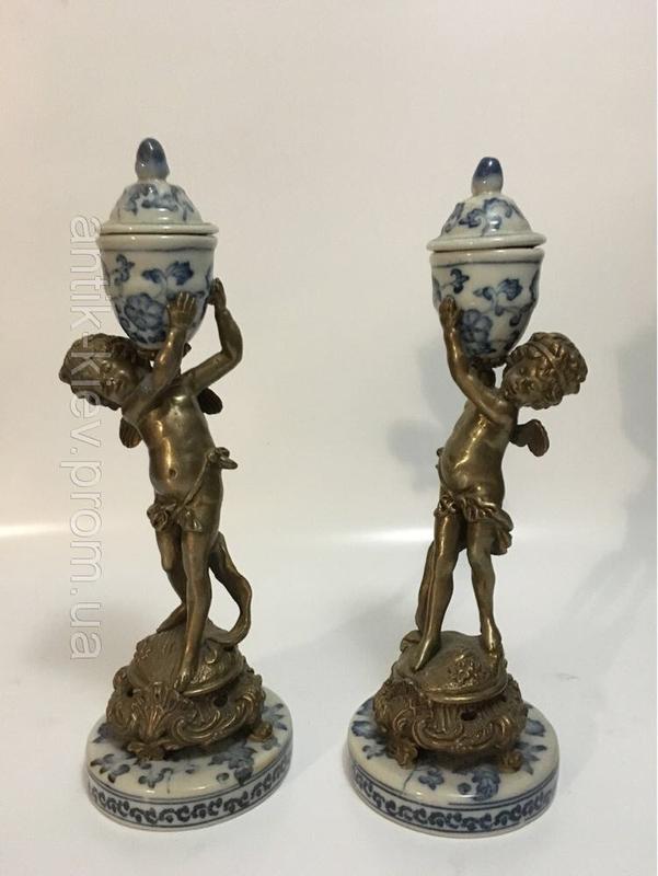 Антикварна бронзова статуетка порцеляна старовинна фігурка антикваріат вінтаж скульптура — ціна