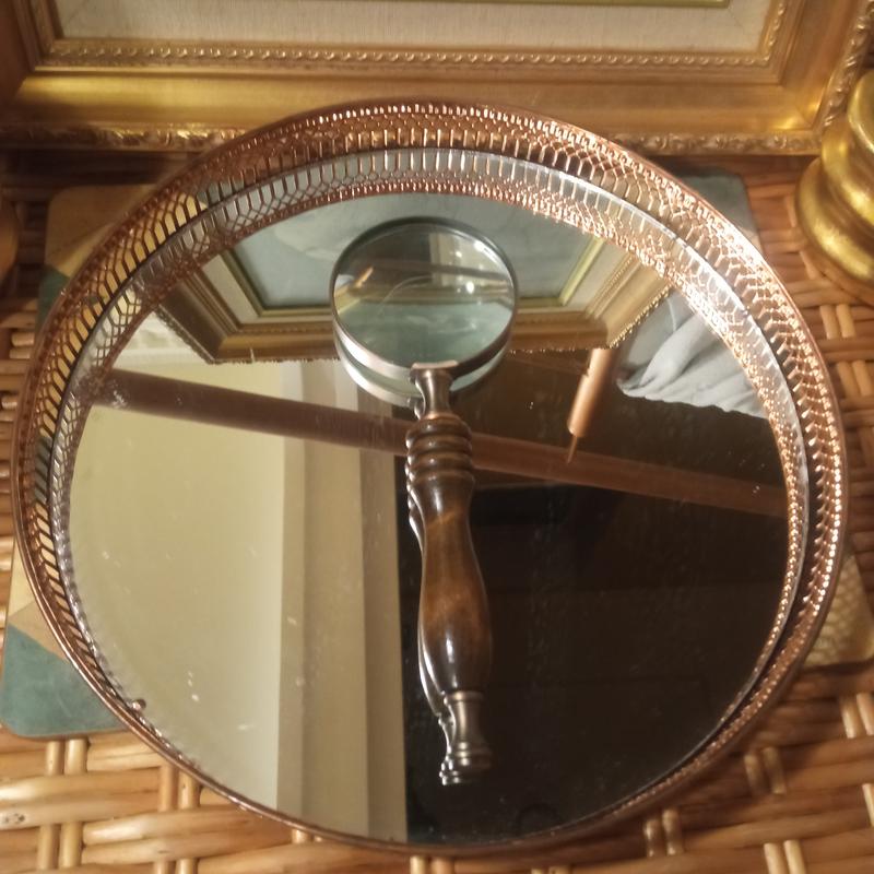 Лупа винтажная из дерева и латуни новая — цена 1100 грн в каталоге Шкатулки Купить товары для