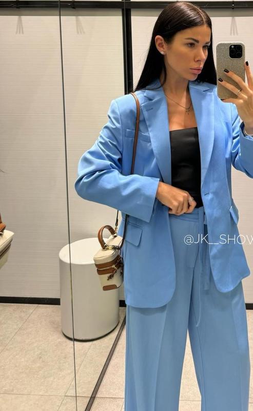 Синій прямий блейзер / піджак zara — ціна 2399 грн у каталозі Піджаки і жакети Купити жіночі ...