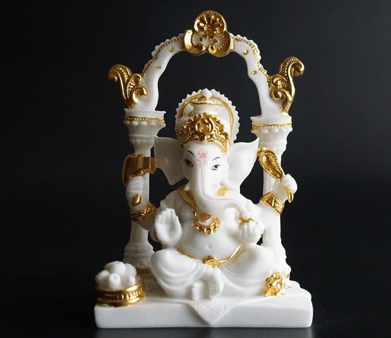 Ганеш білий полістоун Bm — ціна 1020 грн у каталозі Статуетки Купити товари для дому та побуту