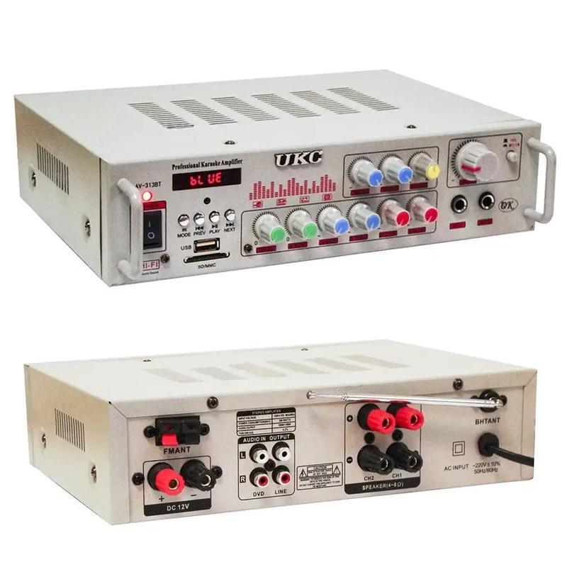 Усилитель звука с bluetooth + пульт, amp 313 bt 2ch / усилитель ...