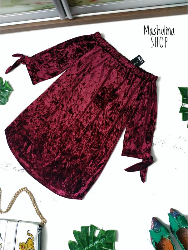 Christmas Sale🎄 ️гарна нова оксамитова сукня з відкритими плечима Quiz — ціна 75 грн у каталозі