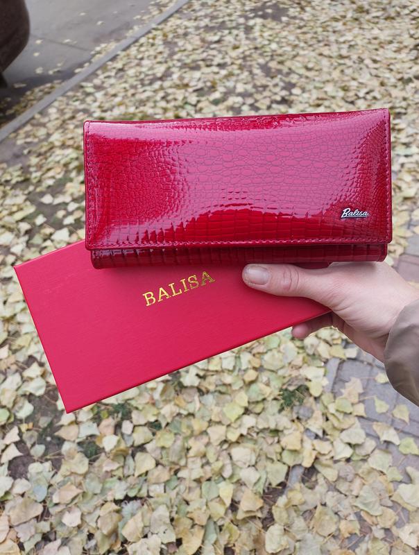Гаманець жіночий balisa червоний лавовий класичний з натуральної шкіри ...