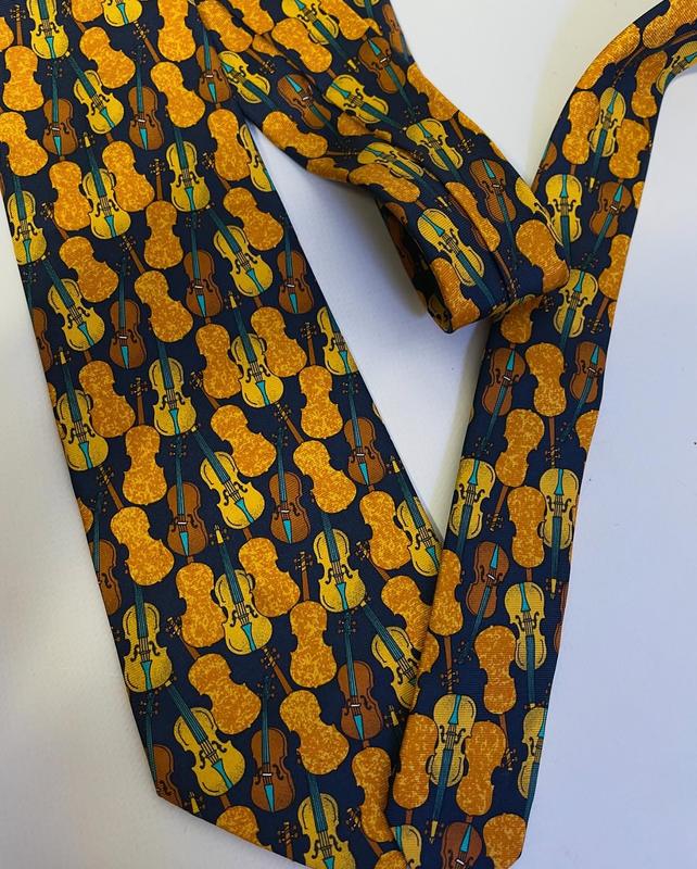 Краватка шовкова вінтажна галстук зі 100 шовку в 🎻 для творчої особистості музика музичний