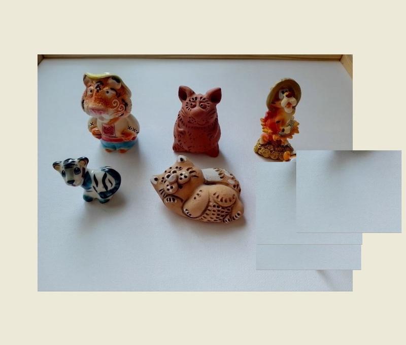 Статуетки ручної роботи з глини свинка кіт тигр ручна робота — ціна 45 грн у каталозі Статуетки
