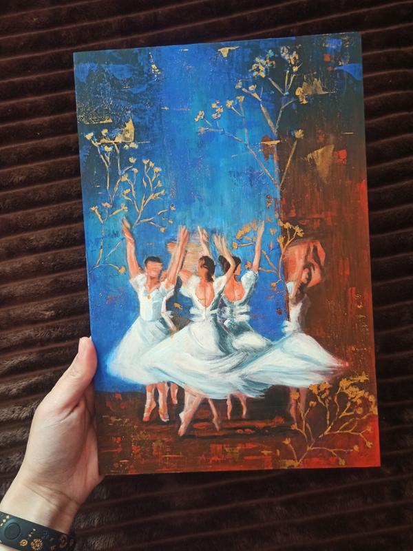 Картина акрилом балерины цветы — цена 1800 грн в каталоге Картины Купить товары для дома и быта