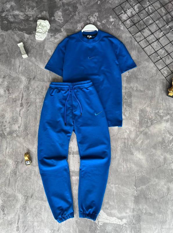 Мужской летний спортивный костюм nike футболка и штаны синий — ціна ...