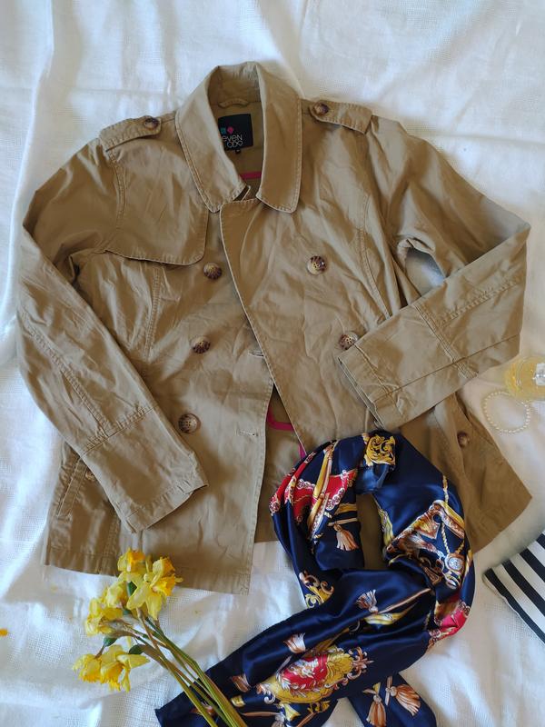 Короткий двубортный тренч плащ куртка — цена 670 грн в каталоге Куртки Купить женские вещи по