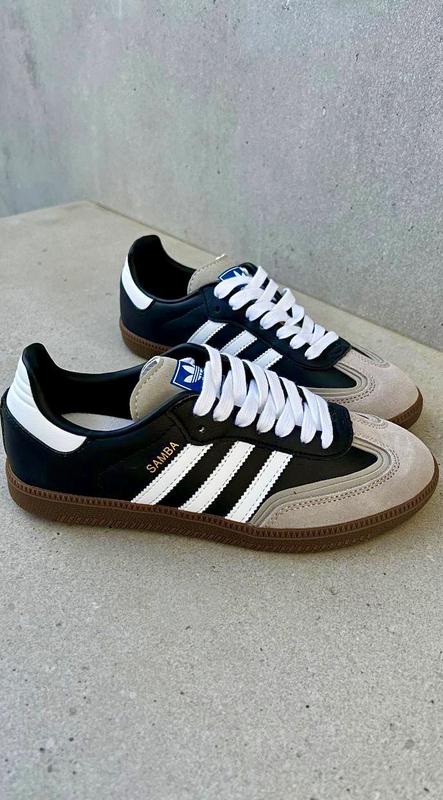Шикарные кроссовки adidas samba triple layer black чёрные с бежевым ...