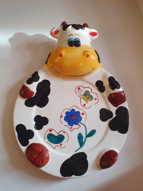 Панно картина керамическая коровка — цена 330 грн в каталоге Статуэтки Купить товары для дома и