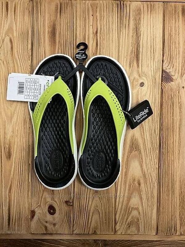 Крокс вьетнамки лайтрайт лаймові crocs literide flip lime punch/almost ...