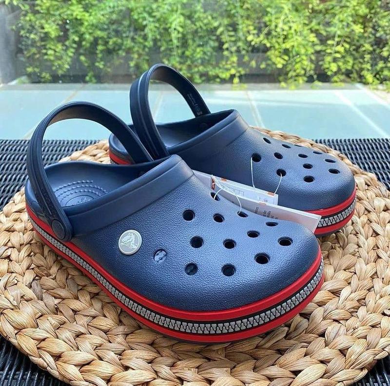 Крокс крокбенд клог сині зіппер crocs crocband zipper band clog navy ...