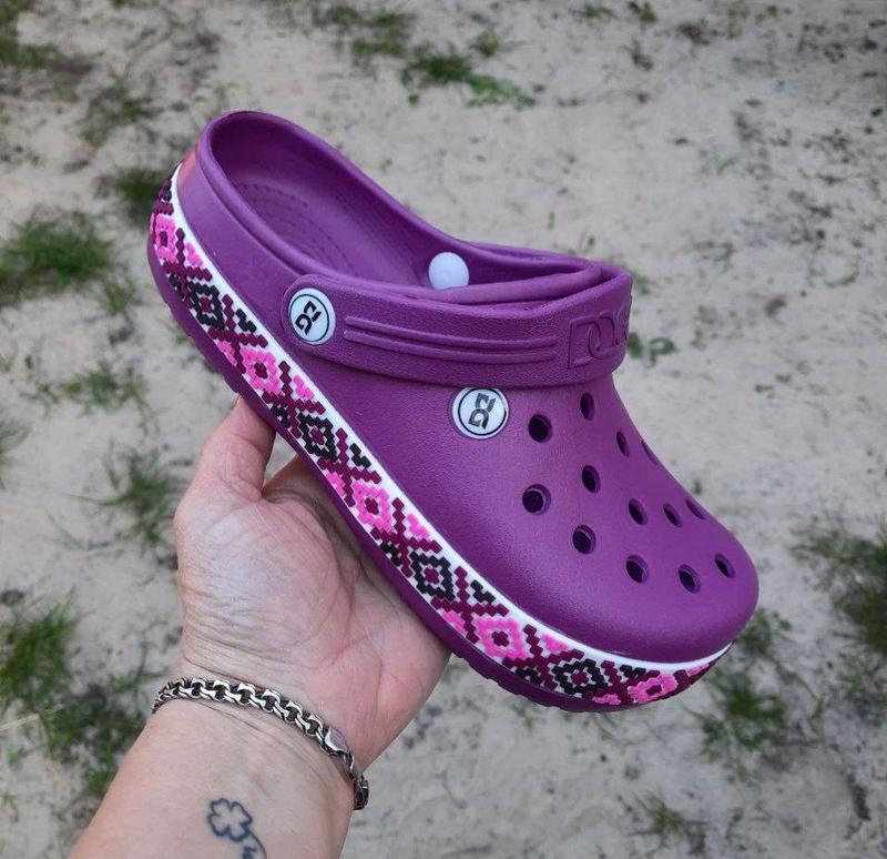 -женские тапочки croc$ сиреневые кроксы шлёпки сланцы (размеры: 37,38 ...