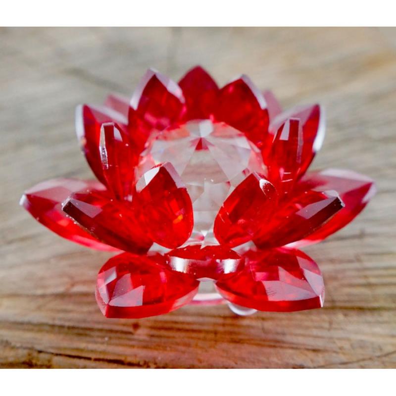 Статуетка лотос кольорове скло червоний подарунок — ціна 282 грн у каталозі Статуетки Купити