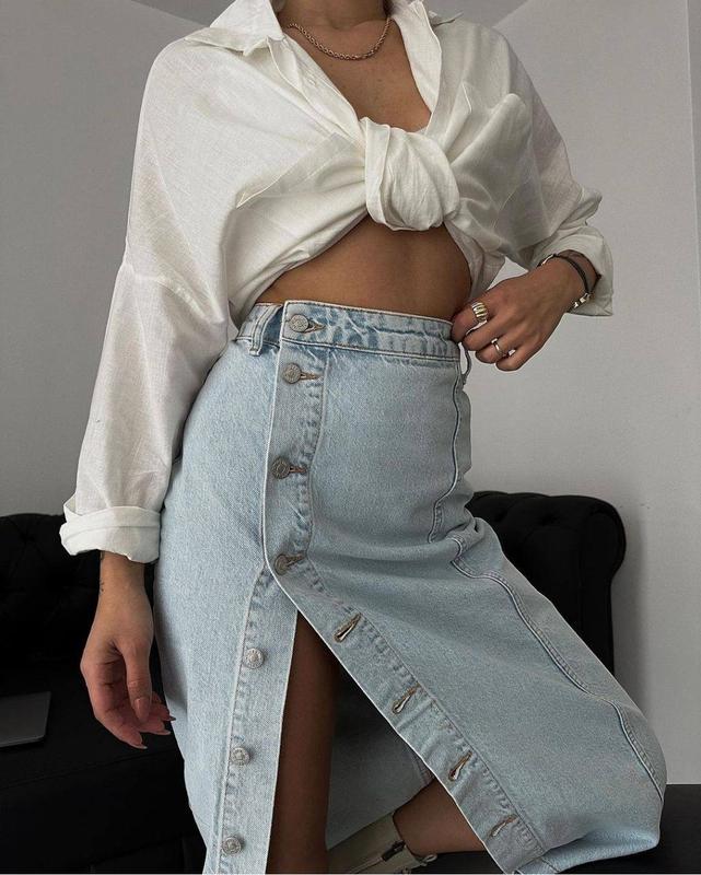 Джинсова спідниця — ціна 1005 грн у каталозі Міді спідниці Купити жіночі речі за доступною ціною