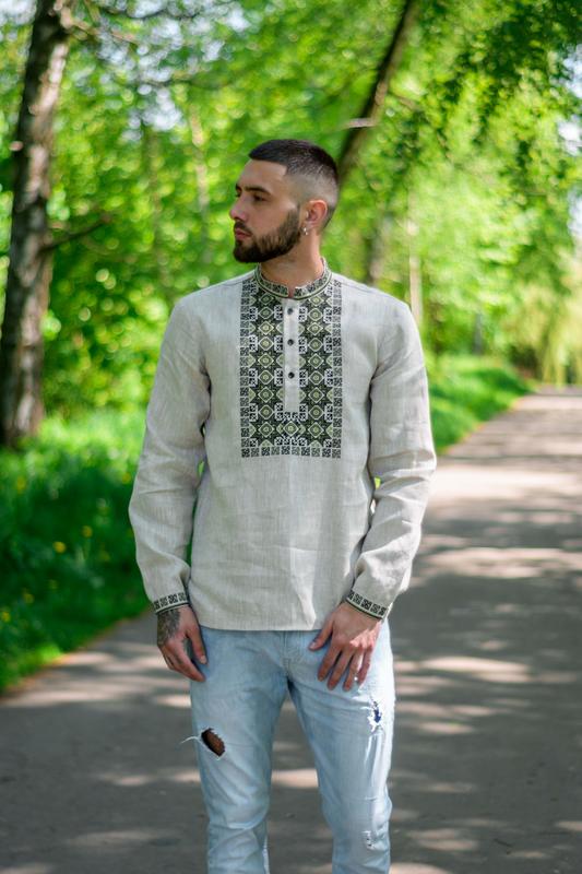 Ексклюзивна лляна чоловіча вишиванка — цена 1870 грн в каталоге Вышиванки Купить мужские вещи по