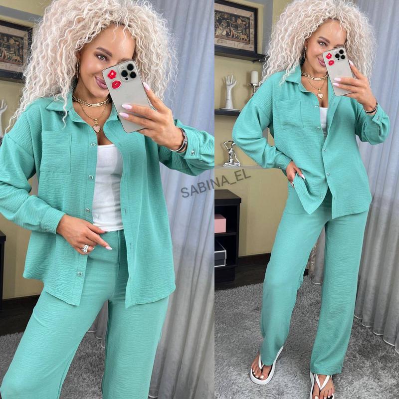 Шикарный костюм, р.s,m,l,xl, жатка, бирюзовый — цена 910 грн в каталоге ...