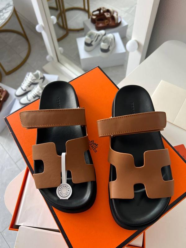 Кожаные шлепанцы эрмес hermes — цена 5940 грн в каталоге Шлепанцы ...
