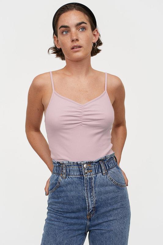 Топ, топік, кроп топ, майка, бузковий, фіолетовий, в рубчик, h&m — ціна 170 грн у каталозі Топи ...