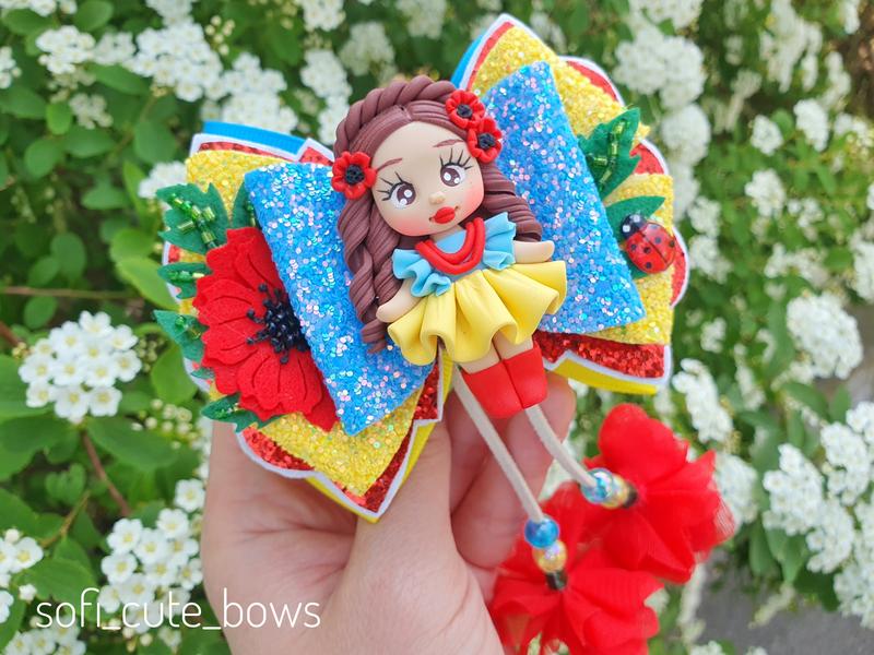 Бантик український до вишиванки заколка україночка — цена 490 грн в каталоге Заколки Купить