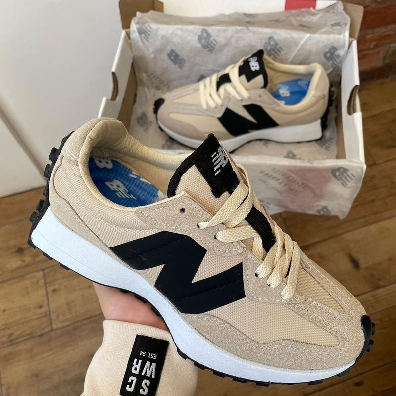 New balance 327 beige black, кросівки жіночі демісезонні нью баланс ...