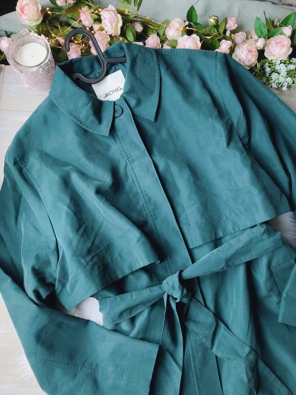 Смарагдовий короткий тренч — ціна 850 грн у каталозі Плащі Купити жіночі речі за доступною ціною