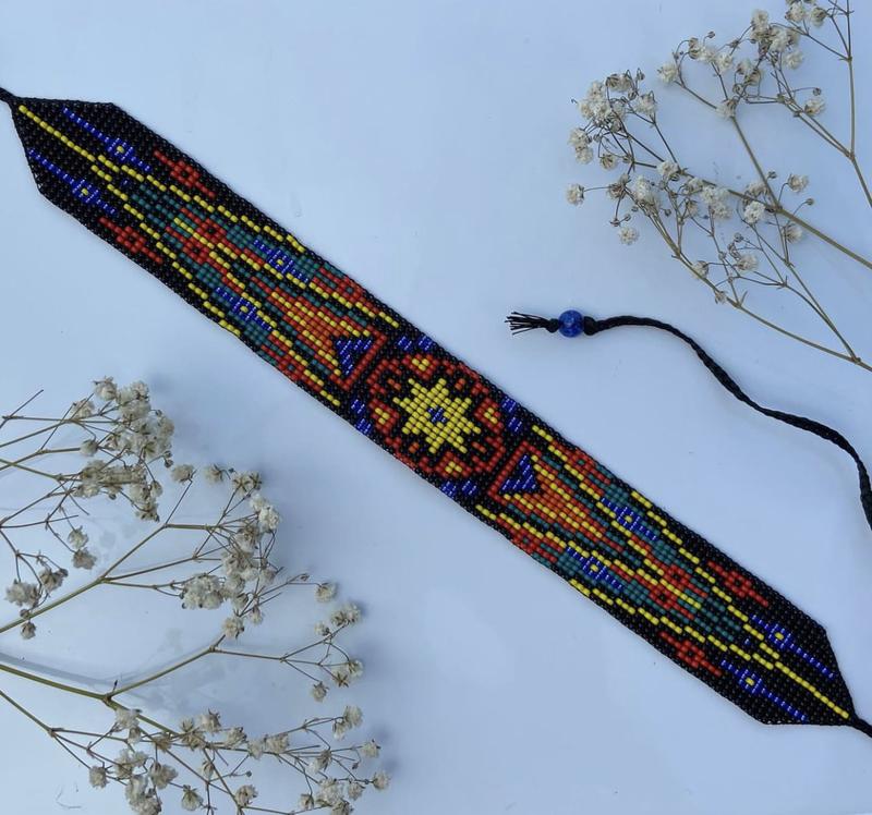 Стрічковий гердан чокер із бісеру — ціна 650 грн у каталозі Чокери Купити аксесуари за доступною