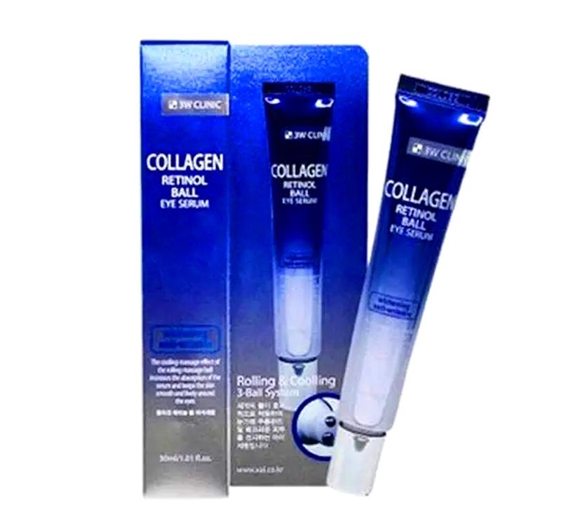 3w clinic collagen retinol eye ball serum 30 мл серум роллер для глаз ...