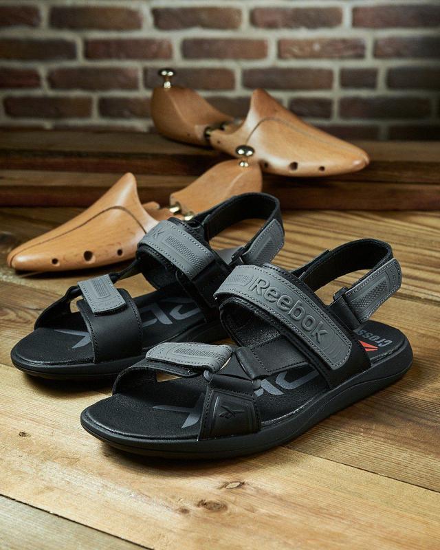 Мужские кожаные сандалии reebok, стильні сандалії натуральна шкіра ...