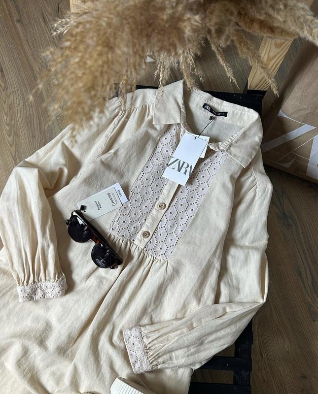 Zara льняное платье — цена 1200 грн в каталоге Короткие платья Купить ...