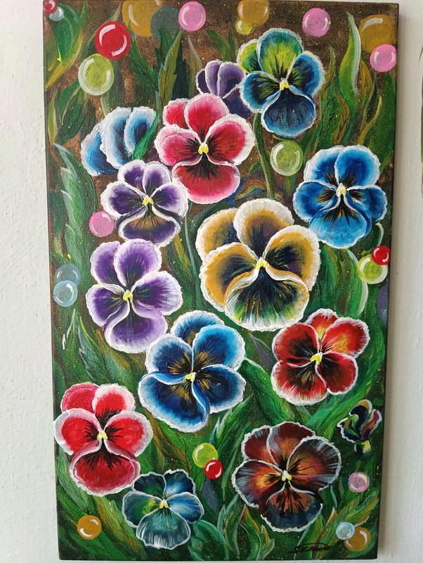 Картина анютыни глазки — цена 700 грн в каталоге Картины Купить товары для дома и быта по