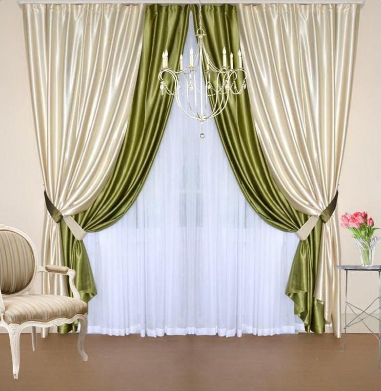 Комплект штор з атласу 4 готові штори — ціна 2200 грн у каталозі Штори Купити товари для дому
