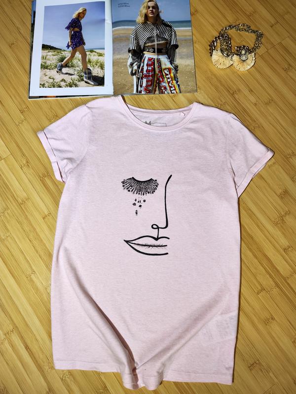 Fsbn sister розовая футболка с рисунком, нанесенным акриловыми красками ...