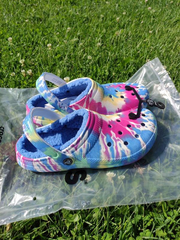 Крокси Crocs Classic Lined Tie Dye Clog Black Multi — цена 650 грн в каталоге Сандалии Купить
