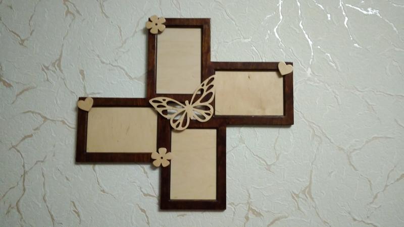 Фоторамка на 4 фотографии настенная — цена 250 грн в каталоге Фоторамки Купить товары для дома и