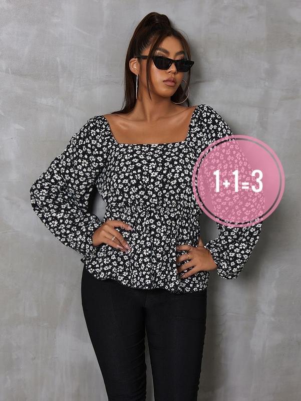 Блуза в цветочки shein xl — ціна 218 грн у каталозі Блузи Купити жіночі речі за доступною ціною ...