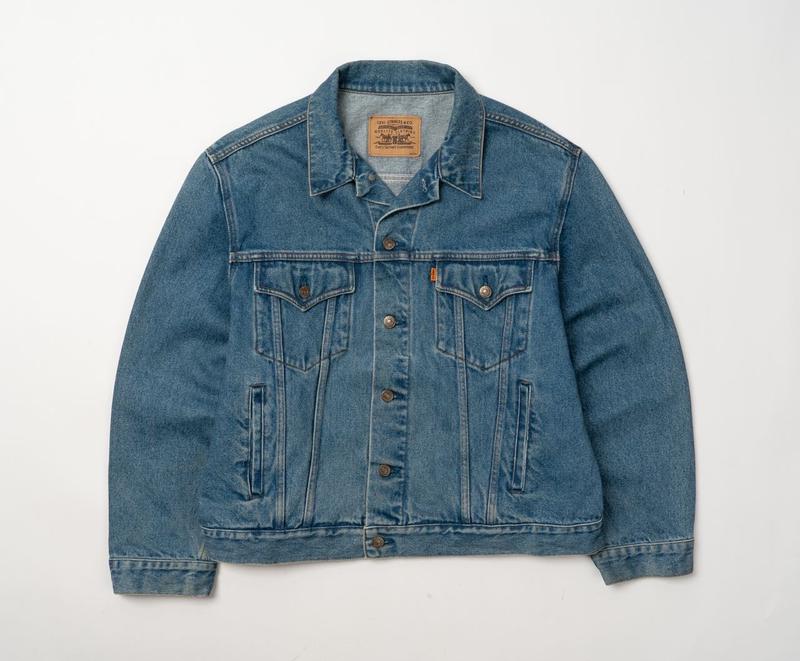 Levis vintage every garment guaranteed orange tab trucker denim jacket ...