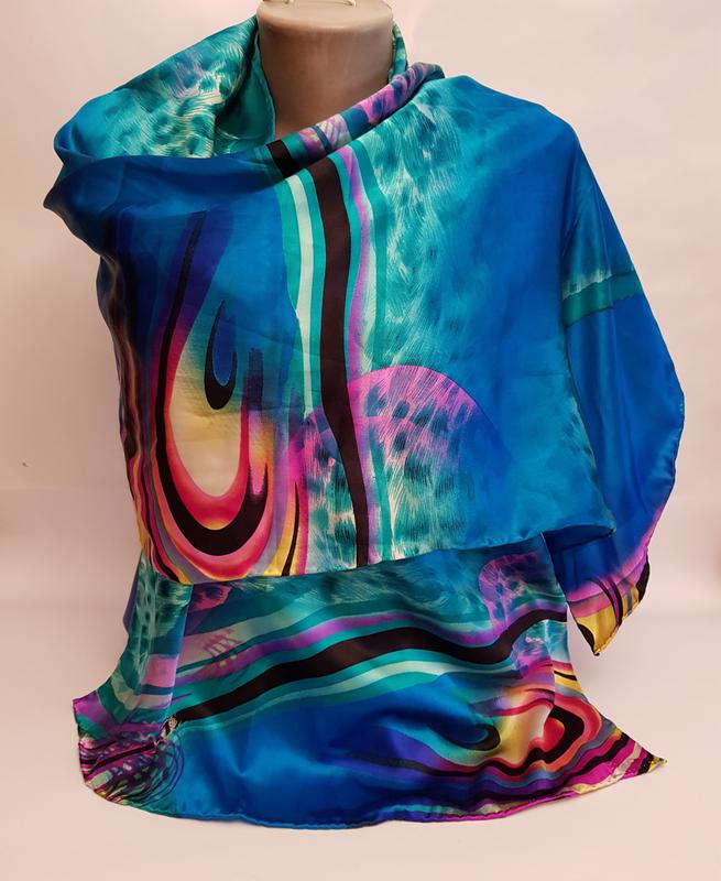 Італія розкішний великий ефектний шарф палантин H Sterchi 100 натуральний шовк — ціна 690 грн