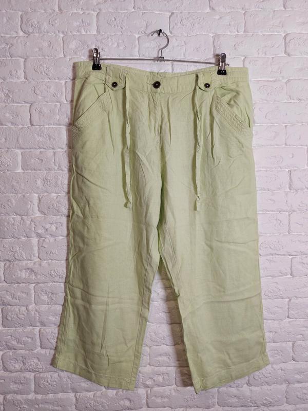 Фірмові лляні бриджі капрі — ціна 162 грн у каталозі Бриджі Купити жіночі речі за доступною